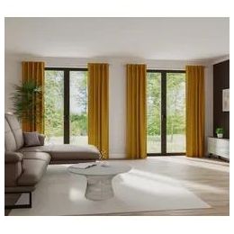 Vorhang HOMING "Kalin" Gr. 1, gelb (safran), B:140cm H:245cm, Obermaterial: 100% Polyester, Gardinen, Fertigschal