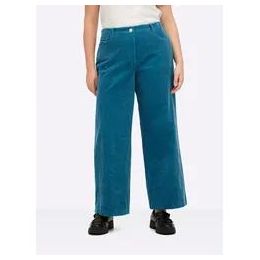 Cordhose sheego, Damen, Gr. 50, Normalgrößen, topas, 98% Baumwolle, 2% Elasthan, unifarben, Hosen