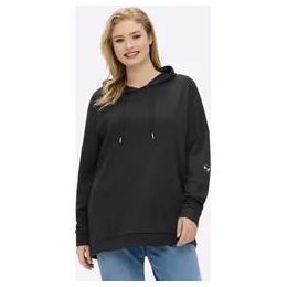 Sweatshirt sheego, Damen, Gr. 52/54, schwarz, 50% Baumwolle, 50% Modal, unifarben, Sweatshirts