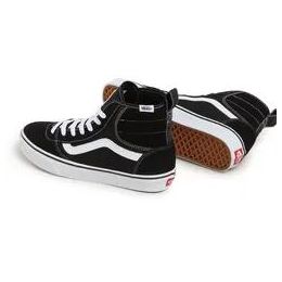 Sneaker Vans "ASHWOOD HI DECON", Gr. 45, schwarz-weiß (schwarz, weiß), Leder, Textil, Synthetik, sportlich, Schuhe