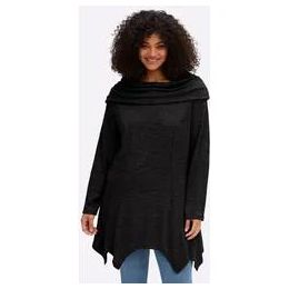 Sweatshirt sheego BY JOE BROWNS, Damen, Gr. 52/54, schwarz, 62% Polyester, 30% Viskose, 8% Elasthan, meliert, unifarben, Sweatshirts