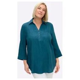 Schlupfbluse sheego, Damen, Gr. 50, topas, 100% Viskose, unifarben, Blusen