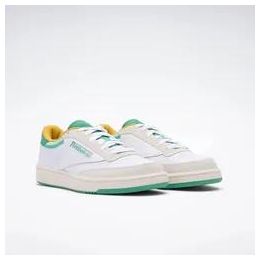Sneaker Reebok CLASSIC "CLUB C 85", Gr. 38,5, weiß, upgradegrün, chalk, Leder, Synthetik, Schuhe