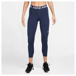 Trainingstights Nike "W NP 365 TIGHT CROP", Damen, Gr. L, N-Gr, blau (midnight navy, weiß), Obermaterial: 83% Polyester, 17% Elasthan, sportlich, Hosen