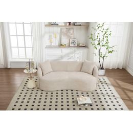 Riess Ambiente Extravagantes Sofa ELEMENTAL 180cm champagner beige Feinstrick Bouclé 2-Sitzer Riess-Ambiente Wohnzimmer Boheme Glamour Modern Retro