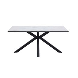 Riess Ambiente Moderner Couchtisch GALAXIE 100cm weiß Keramik schwarz Metall Sterngestell Riess-Ambiente Sofatisch Wohnzimmertisch rechteckig