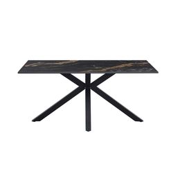 Riess Ambiente Moderner Couchtisch GALAXIE 100cm Aurora Oro schwarz gold sand Keramik Riess-Ambiente Sofatisch Wohnzimmertisch rechteckig