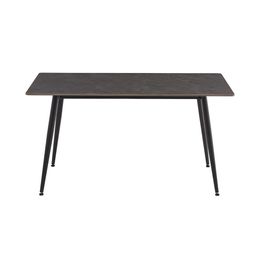 Riess Ambiente Moderner Esstisch MILANO 140cm grau Keramik schwarze Metallbeine Riess-Ambiente Esszimmertisch rechteckig 6 Personen