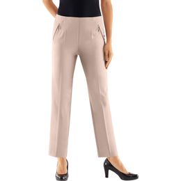 Damen Schlupfhose mit B&uuml;gelfalten beige Gr&ouml;&szlig;e 255