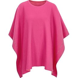CREATION L PREMIUM Damen Strickponcho mit Wende-Funktion fuchsia-koralle Gr&ouml;&szlig;e 36/38