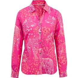 CREATION L PREMIUM Damen Druckbluse in Lyocell-Qualit&auml;t (TENCEL) fuchsia-koralle-bedruckt Gr&ouml;&szlig;e 46
