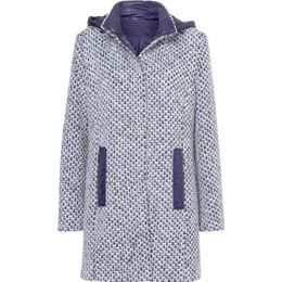 Heine Damen Outdoorjacke mit Zippertaschen marine-ecru-meliert Gr&ouml;&szlig;e 38