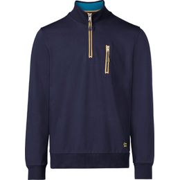 Herren Sweatshirt mit Rei&szlig;verschluss-Brusttasche marine Gr&ouml;&szlig;e 44/46