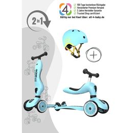 Scoot & Ride Scoot&Ride Highwaykick 1 Rutscherfahrzeug inkl. Helm - Farbe: Steel- Farbe: Blueberry | Gr.: onesize