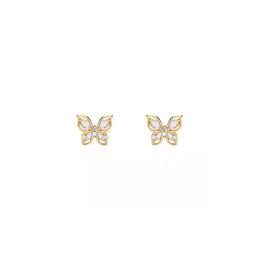 Rougemont Jewellery Earrings 'Schmetterling Ohrstecker 925 Sterling Silber' female Gold size One Size