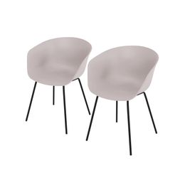 home24 Gartenstuhl VEDENE 2er-Set in Grau | Gr.: onesize