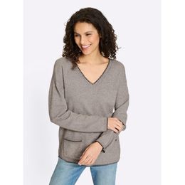 Heine Pullover in taupe-meliert | Gr.: 38