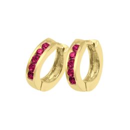 schmuck23 Gold Creolen 925 Silber Zirkonia 0,3 cm x 1,2 cm | Gr.: onesize