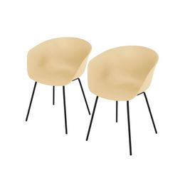 home24 Gartenstuhl VEDENE 2er-Set in Beige | Gr.: onesize