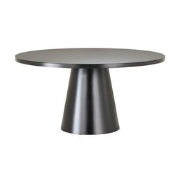 Höffner Esstisch mit Glastischplatte Reflection ¦ schwarz ¦ Maße (cm): H: 76 Ø: 150 » Höffner