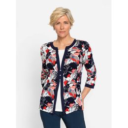 WITT WEIDEN Shirt in marine-koralle-bedruckt | Gr.: 40