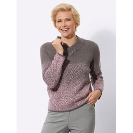 WITT WEIDEN Langarm-Pullover in anthrazit-mauve-gemustert | Gr.: 40