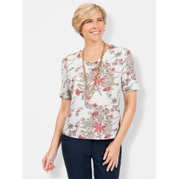 WITT WEIDEN Rundhalsshirt in flamingo-ecru-bedruckt | Gr.: 40