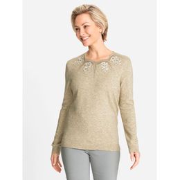 WITT WEIDEN Langarm-Pullover in beige-meliert | Gr.: 40