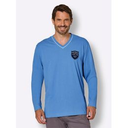 WITT WEIDEN Schlafanzug-Shirt in mittelblau | Gr.: 44-46