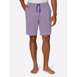 WITT WEIDEN Hose kurz in royalblau-kirsche-gestreift | Gr.: 44-46