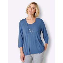 WITT WEIDEN 2-in-1-Shirt in jeansblau | Gr.: 36-38