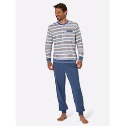 WITT WEIDEN Schlafanzug in jeansblau-bleu-bedruckt | Gr.: 60/62