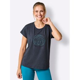 WITT WEIDEN Freizeitshirt in dunkelblau-meliert | Gr.: 36-38