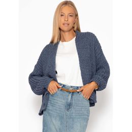 SASSYCLASSY Offener Grobstrick-Cardigan in Beige | Gr.: M