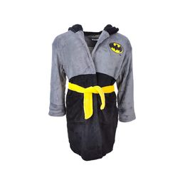 Kinder Bademantel mit Kapuze Batman in Schwarz-Grau | Gr.: 110/116