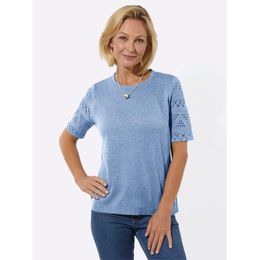 WITT WEIDEN Boucl&eacute;-Pullover in himmelblau | Gr.: 44