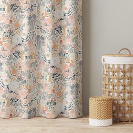 Vorhang Blumenmeer in Apricot - blickdichte Gardine Blumen Floral Illustration Muster Wohnzimmer Schlafzimmer Küche Bad Badezimmer Pastell
