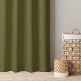 Vorhang Abstraktes Monochrom Muster - Olive Grün - blickdichte Gardine Muster Wohnzimmer Schlafzimmer Küche Bad Badezimmer Grün