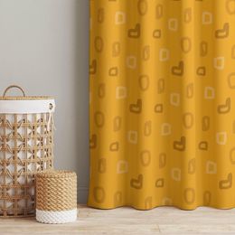 Bilderwelten Vorhang Vintage Punkte - Warmes Gelb - blickdichte Gardine Muster Vintage Wohnzimmer Schlafzimmer Küche Bad Badezimmer Gelb