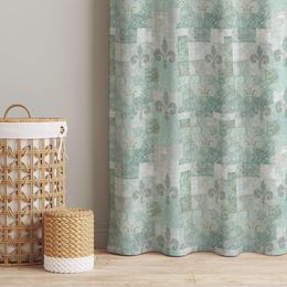 Bilderwelten Vorhang Türkis Patchwork - blickdichte Gardine Illustration Muster Wohnzimmer Schlafzimmer Küche Bad Badezimmer Türkis