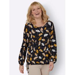 WITT WEIDEN Shirt in schwarz-ocker-bedruckt | Gr.: 44