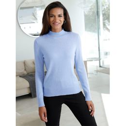 WITT WEIDEN Stehkragenpullover in blau-meliert | Gr.: 36-38