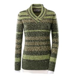 WITT WEIDEN V-Ausschnitt-Pullover in lind-anthrazit-geringelt | Gr.: 40