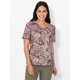 WITT WEIDEN Shirt in ecru-bordeaux-bedruckt | Gr.: 50