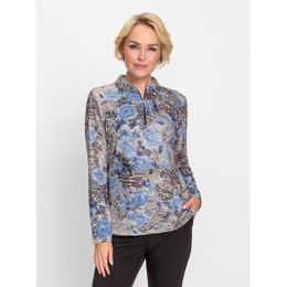 WITT WEIDEN Poloshirt in bleu-sesam-bedruckt | Gr.: 40