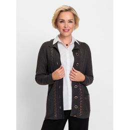 WITT WEIDEN Strickjacke in graphit-meliert | Gr.: 38