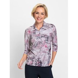 WITT WEIDEN Poloshirt in rosé-steingrau-bedruckt | Gr.: 38