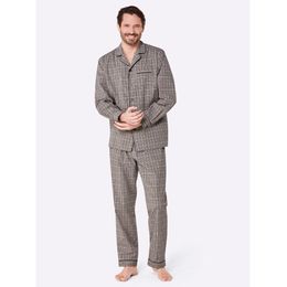 WITT WEIDEN Pyjama in beige-marine-kariert | Gr.: 44-46