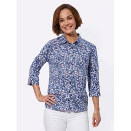 WITT WEIDEN Jersey-Bluse in marine-rosé-bedruckt | Gr.: 50