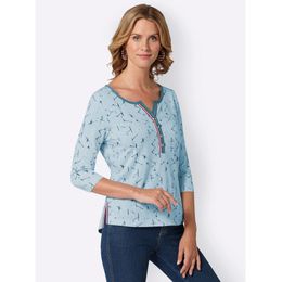 WITT WEIDEN Print-Shirt in blau-bedruckt | Gr.: 40